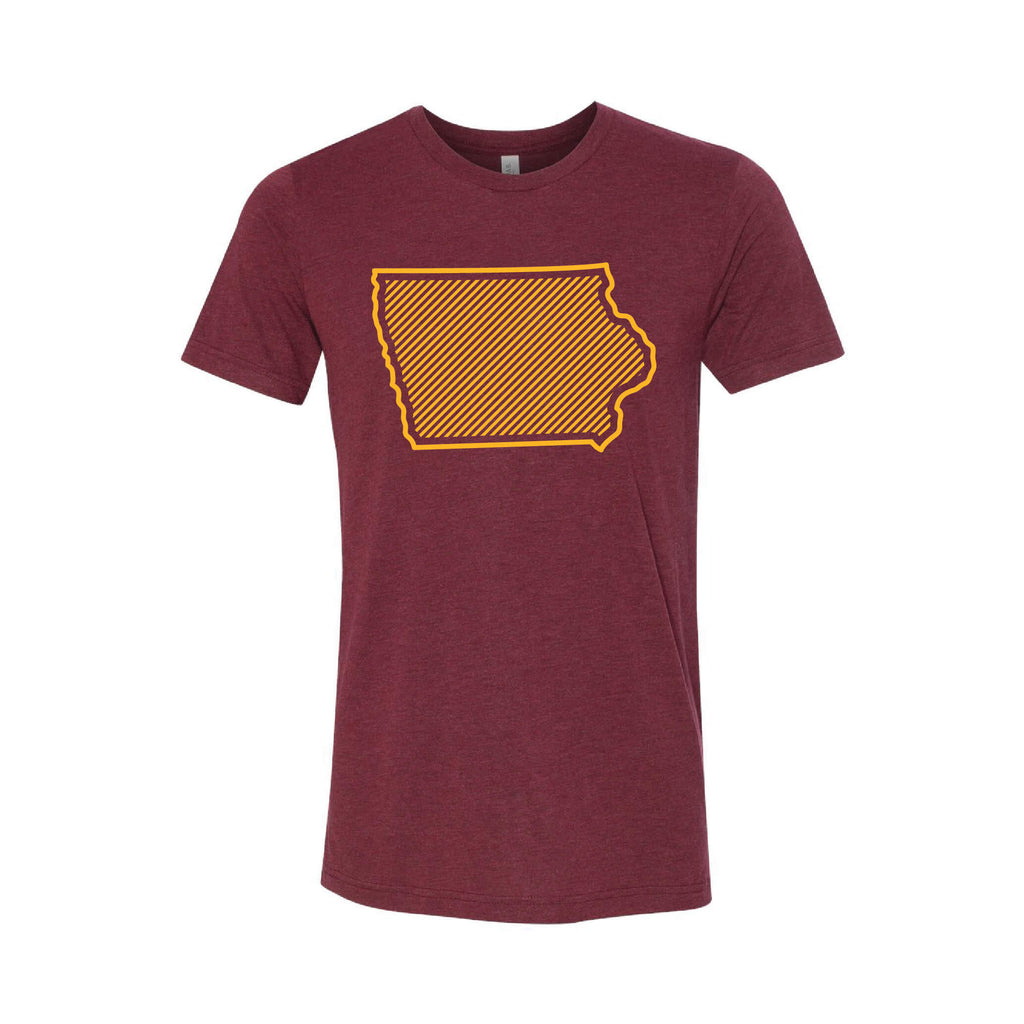Iowa State Outline Themed T-Shirt | Soft & Spun Apparel